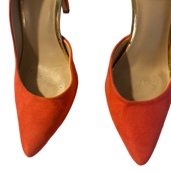 Merona | Shoes | Merona Dorsay Lainee Pumps 375 Heel Blood Orange Color ...